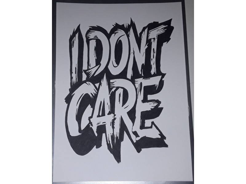 Crtez na hamer papiru 30 x 21,5 cm. - I dont care