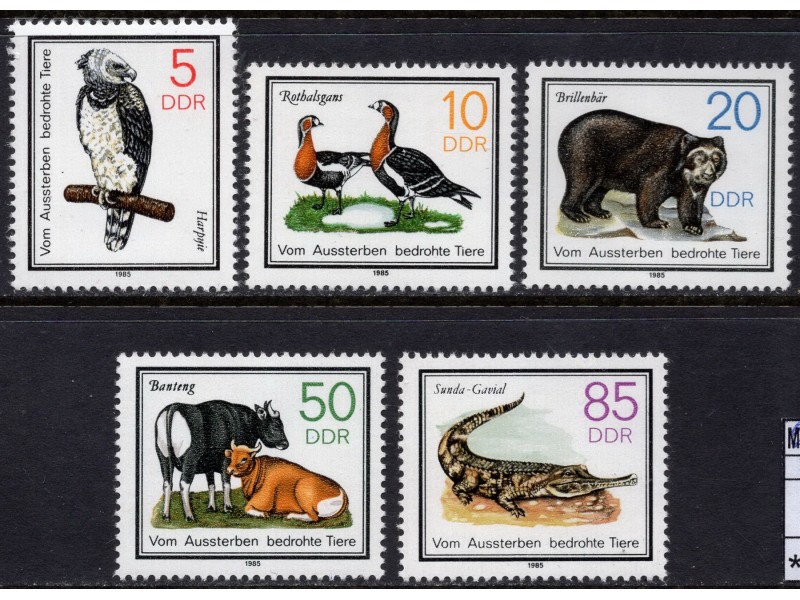 Nemačka DDR 1985. Komplet serija, Fauna