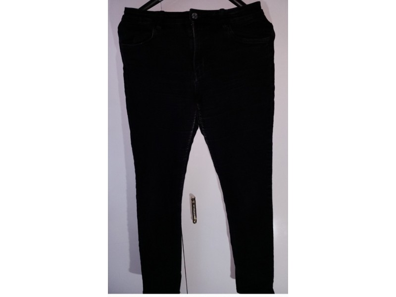 Crne Skinny Farmerke - Podesiv Struk - Vel. 164 (XS-S)