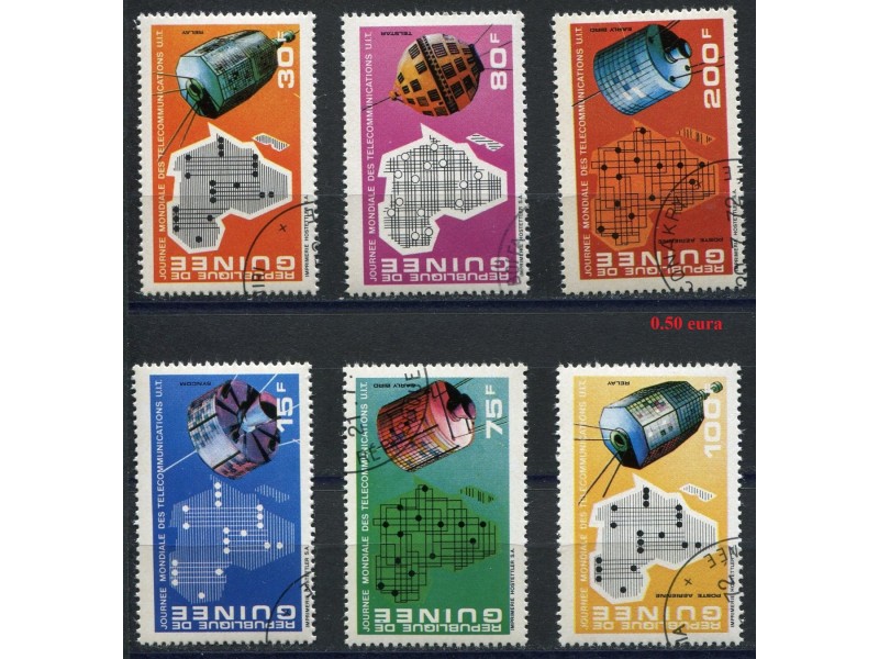 195 - Gvineja - Sateliti - Kosmos - Žigosane marke