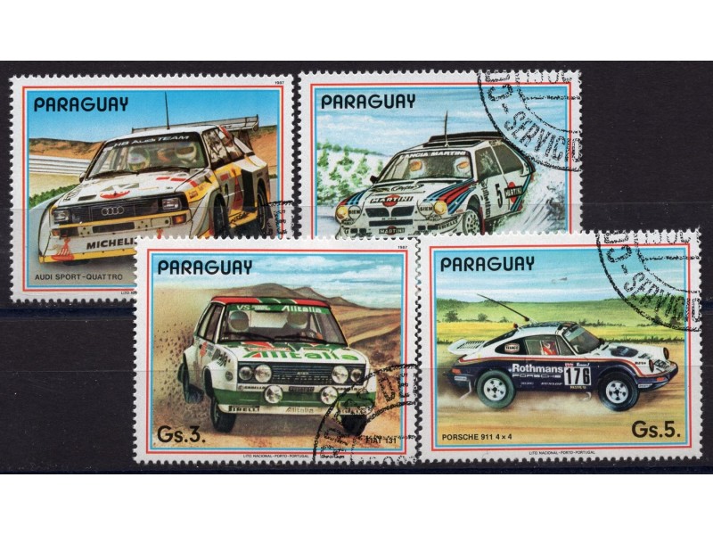 181 - Paragvaj - Automobili - Žigosane marke