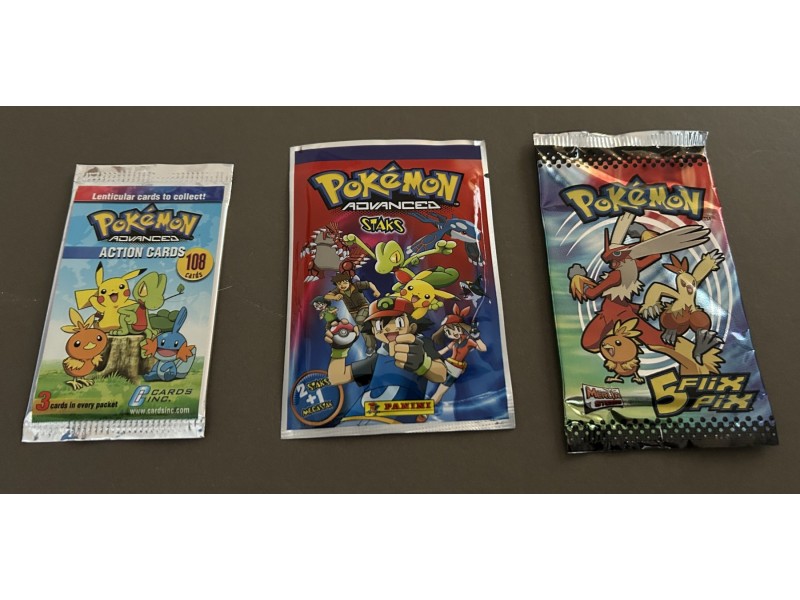2004 - 2005 Panini Merlin Pokemon 3 kesice lot