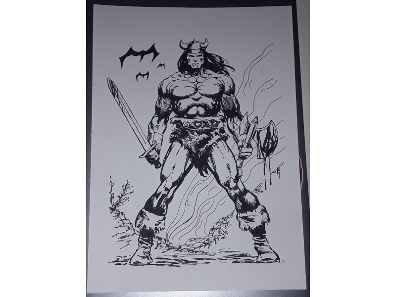 Crtez na hamer papiru 30 x 21,5 cm. - Konan