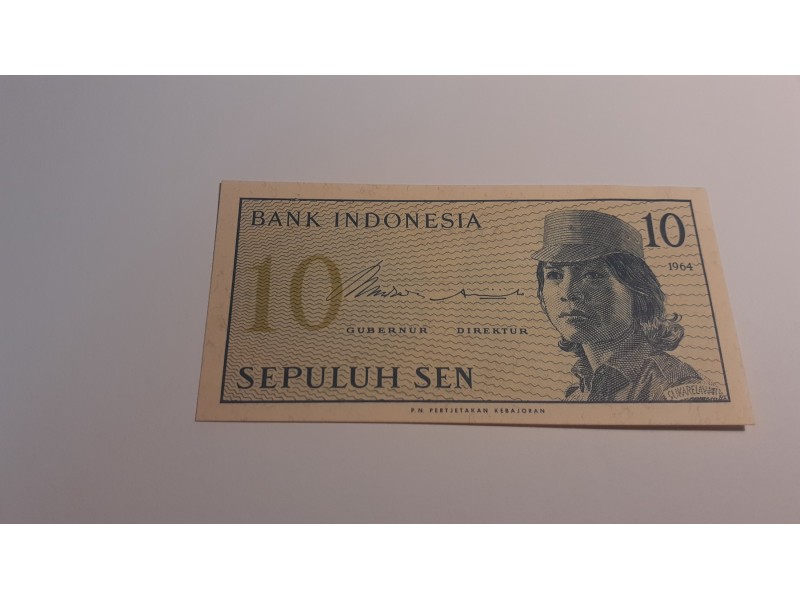 INDONEZIJA - 10 SEN - 1964