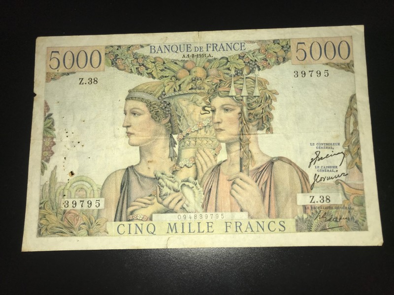 FRANCUSKA 5000 FRANAKA.1951.