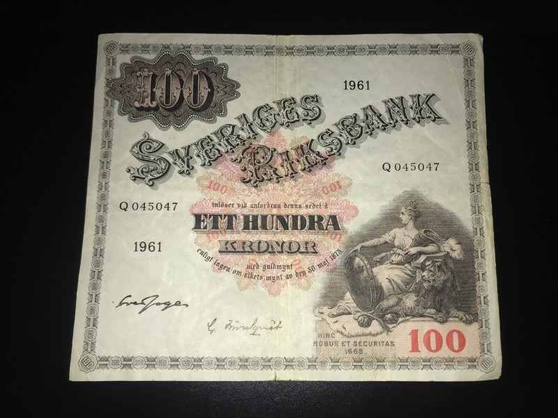ŠVEDSKA 100 KRUNA.1961.
