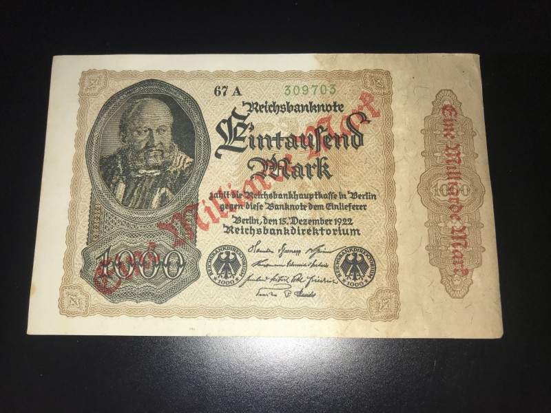 NEMAČKA MILIJARDA MARAKA.1922.