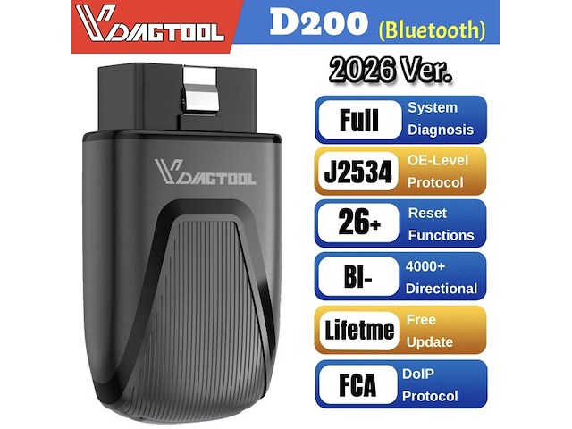 Novo - VdiagTool D200 Bluetooth 26 Reset, J2534 Pass-Th