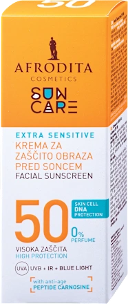 AFRODITA
EXTRA SENSITIVE krema za zaštitu lica od sunca, SPF50, 50 ml