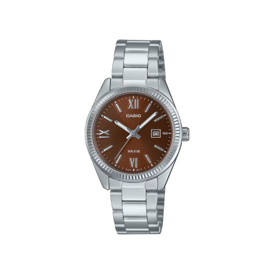 Casio LTP-1302DD-5AV ženski sat analogni Burgundy Brown Heritage Fluted Bezel