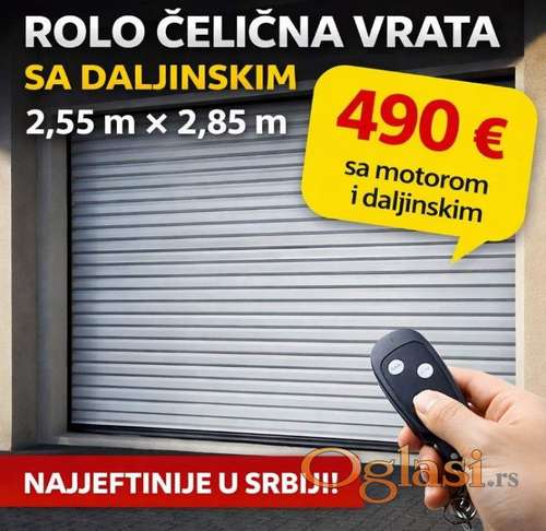 Rolo čelična vrata sa daljinskim 2,55x2,85m sa daljinskim upravljačem