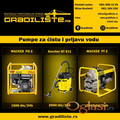 Pumpa za vodu - Izdajem Wacker PT2 - PG2 - Karcher N611