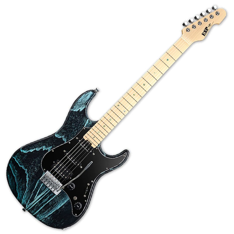 ESP Snapper Custom Drift Wood Black w/ Blue Filler