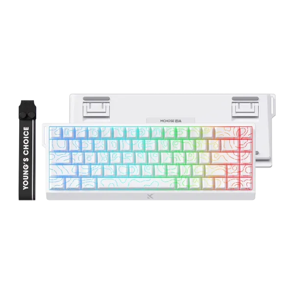 Gaming tastatura MCHOSE Ace 68 Hall Effect Magnetic Switch white topographic