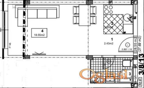 Garsonjera 28 m2 - DIREKTNO OD INVESTITORA - Heroja Pinkija 13