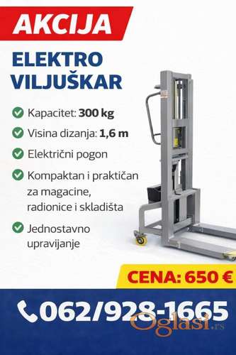 AKCIJA!!! VEOMA POVOLJNO!!! ELEKTRO VILJUŠKAR 300kg - 1,6m | 650 evra