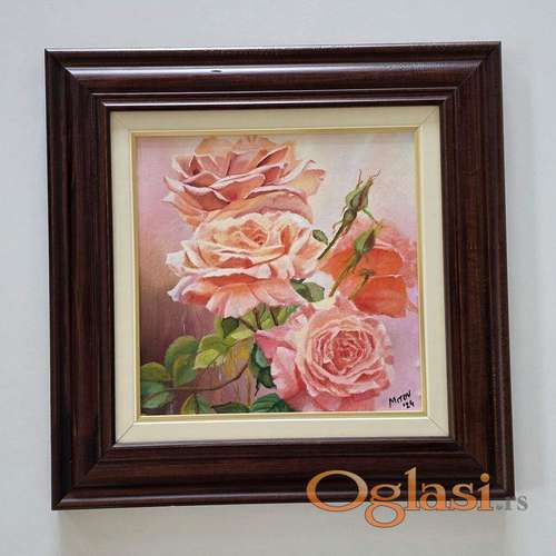 Ulje na platnu - Cvet ruza, prelepo!