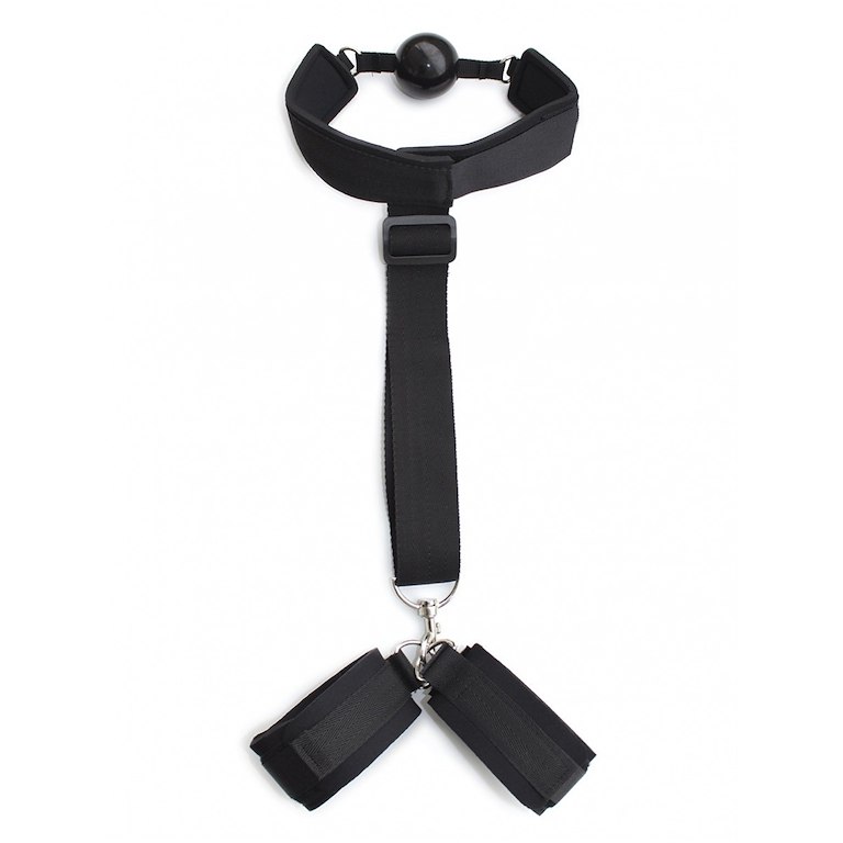 Bondage ball gag and handcuffs