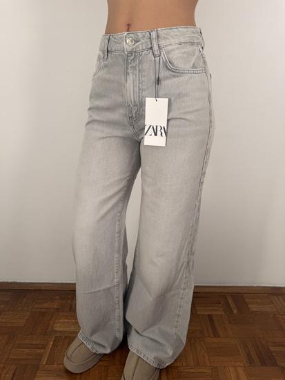 Zara nove wide leg sive farmerke 36