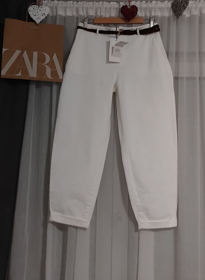 Zara chino pantalone sa pletenim kaišem NOVA KOLEK