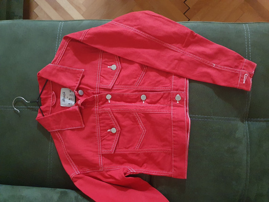 **Denim Co** teksas crvena jakna 100% pamuk S