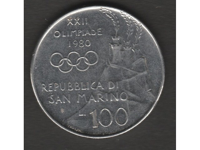 100 Lire, Lira - 1980 - San Marino (Olimpijada)