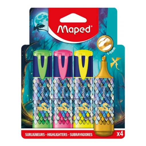 Maped Dragon tekst markeri set 4 kom M740713 – kosi vrh 1–5 mm