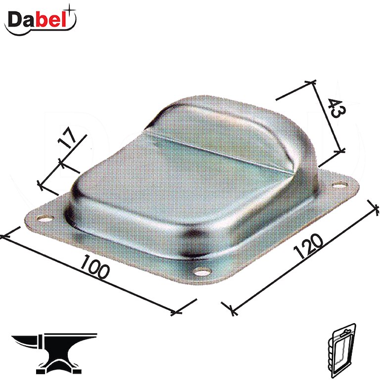 Odbojnik za kliznu kapiju OD444 ZnB x120xx120mm DBP2