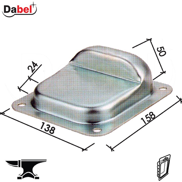 Odbojnik za kliznu kapiju OD444 ZnB x138xx158mm