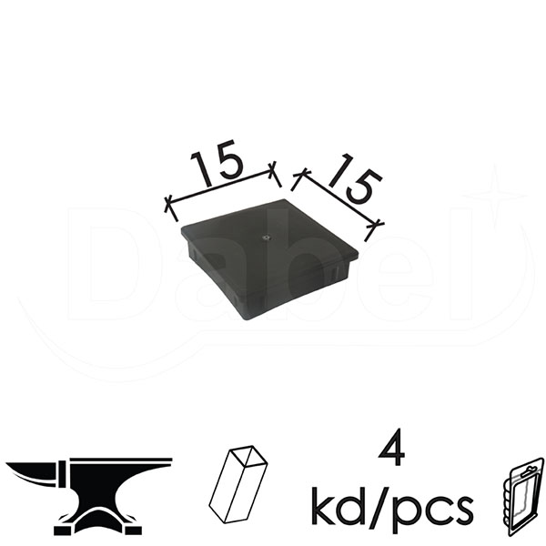 Čep za bravarsku kutiju ČP21 Crna 15x15mm (4kom) DBP1