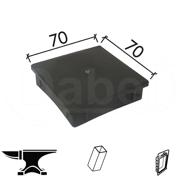 Čep za bravarsku kutiju ČP21 Crna 70x70mm DP1