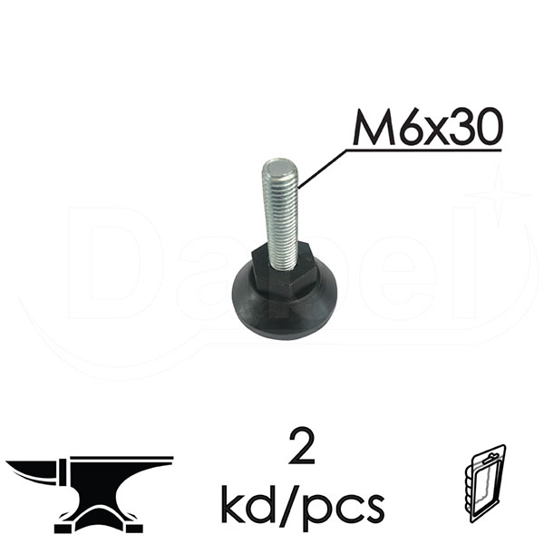 Nivelacijska stopica NS01 Crna M6x30mm (2kom) DP1