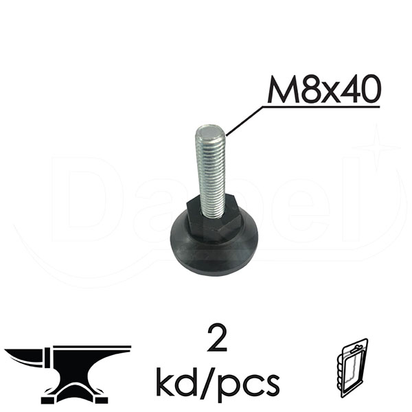 Nivelacijska stopica NS01 Crna M8x40mm (2kom) DP1