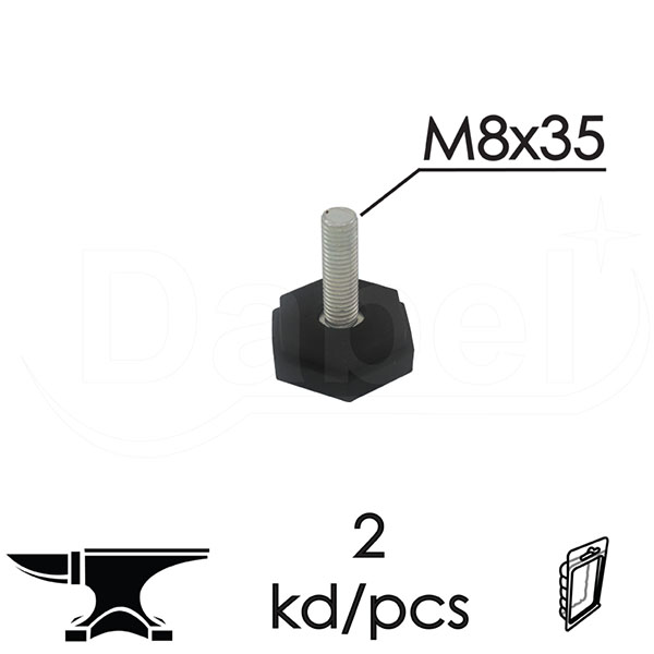 Nivelacijska stopica NS02 Crna M8x35mm (2kom) DP1
