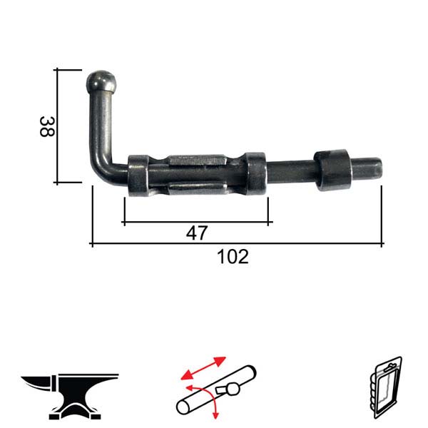 Reza za metalna vrata 603 Ne 102x47x38mm DBP2