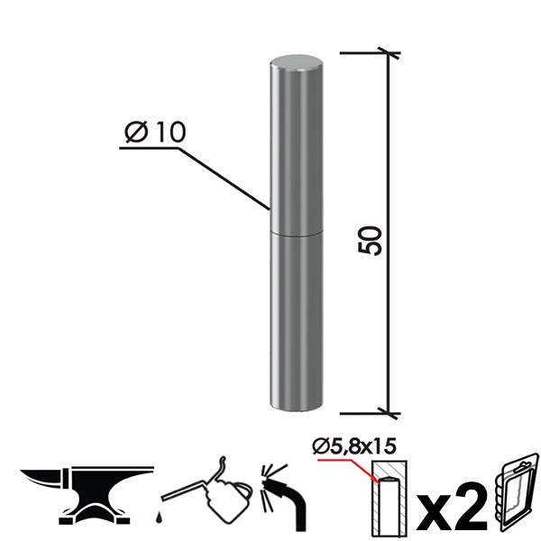 Šarka bravarska za vrata SP6 Ne fi10x50/5,8x15mm (2kom) DBP1