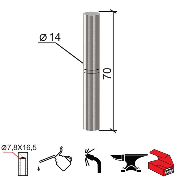 Šarka bravarska za vrata SP6 Ne fi14x70/7,8×16,5mm Q