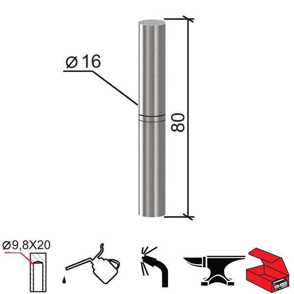 Šarka bravarska za vrata SP6 Ne fi16x80/9,8x20mm Q