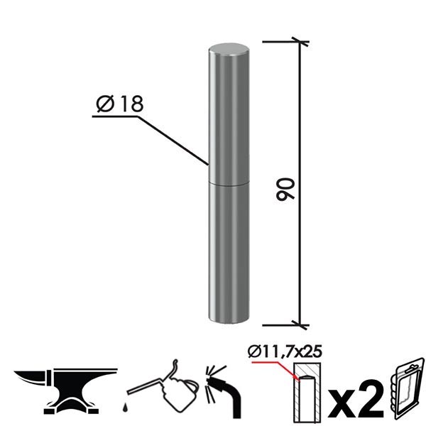 Šarka bravarska za vrata SP6 Ne fi18x90/11,7x25mm (2kom) DBP1