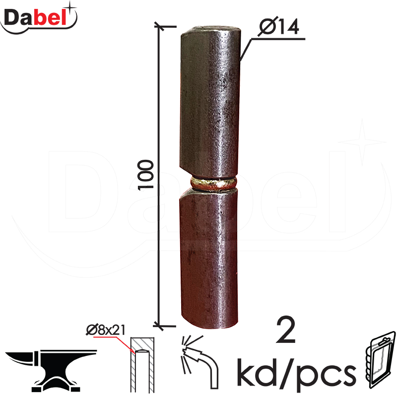 Šarka bravarska za vrata SP7 Ne fi14xx100mm (2kom) DBP2
