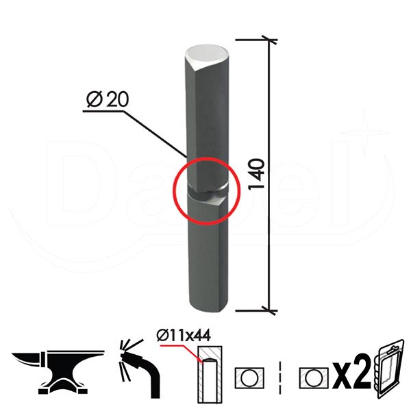 Šarka bravarska za vrata SP7 Ne fi20xx140/11x41mm (2kom) Ležaj DBP1