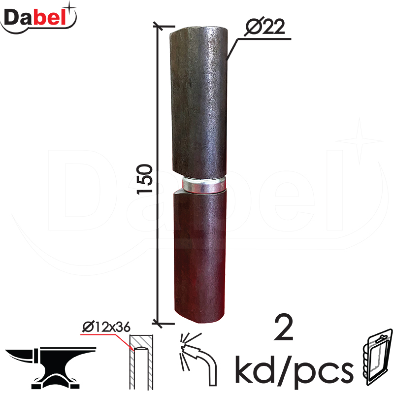 Šarka bravarska za vrata SP7 Ne fi22xx150mm (2kom) DBP2