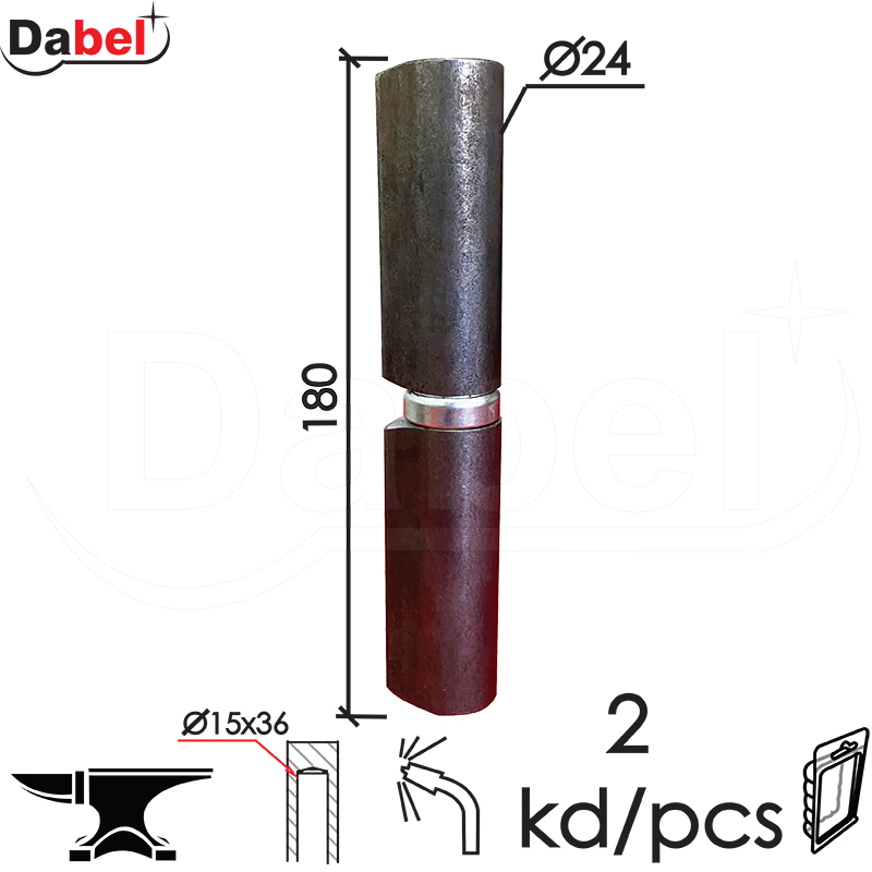 Šarka bravarska za vrata SP7 Ne fi24xx180mm (2kom) DBP2