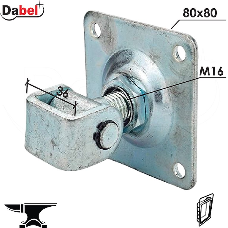 Šarka drvo metal SP33 ZnB M16 80x80mm DBP2