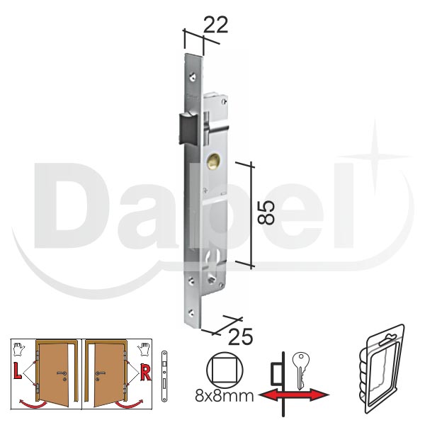 Brava za alu vrata B2030 C Nikl 25/85/22/8 3.stepen DBP1