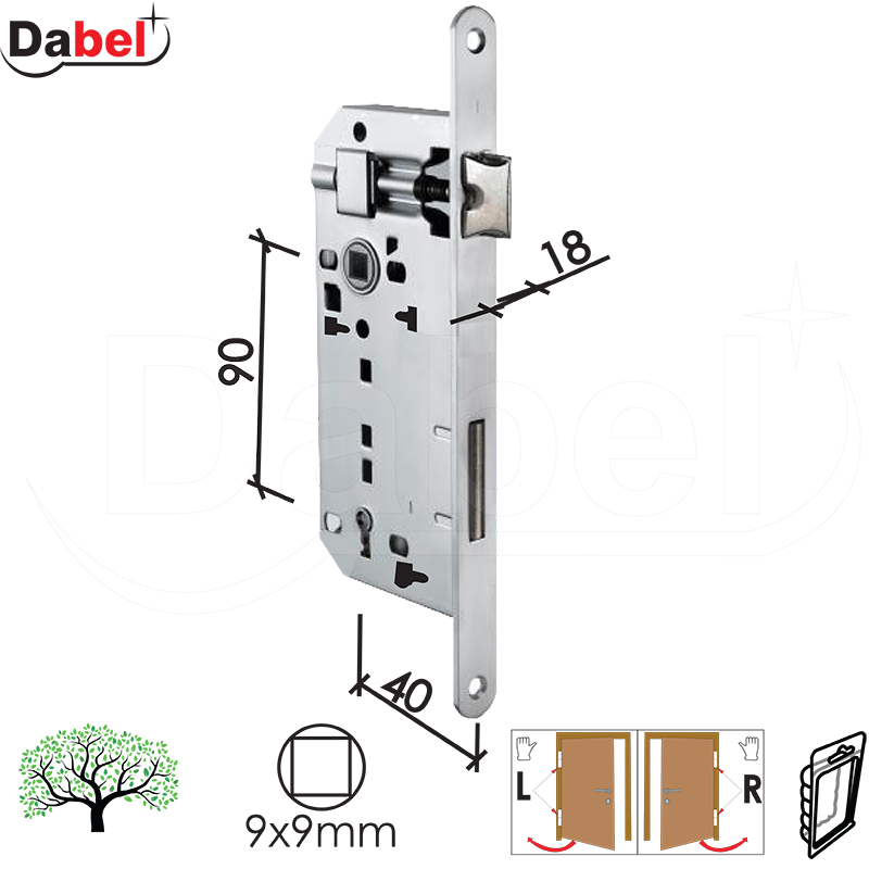 Brava za drvena vrata B2000 K ZnB 40/90/18/9 DBP1