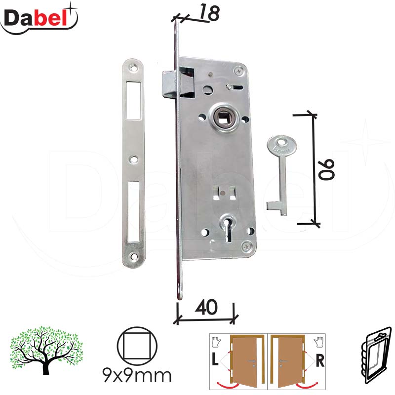 Brava za drvena vrata B2022 K ZnB 40/90/18/9 sa prihvatnikom DBP1