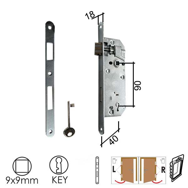 Brava za drvena vrata TOP K ZnB 40/90/18/9 Q