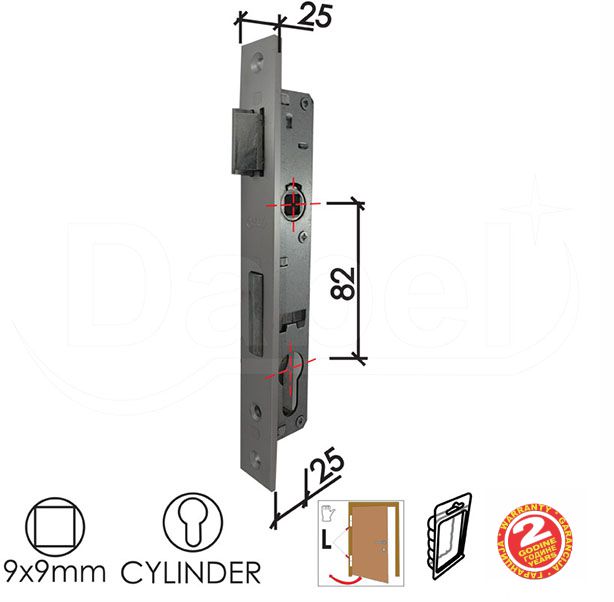 Brava za metalna vrata B8000 C Silver 25/82/25/9 Leva DBP1