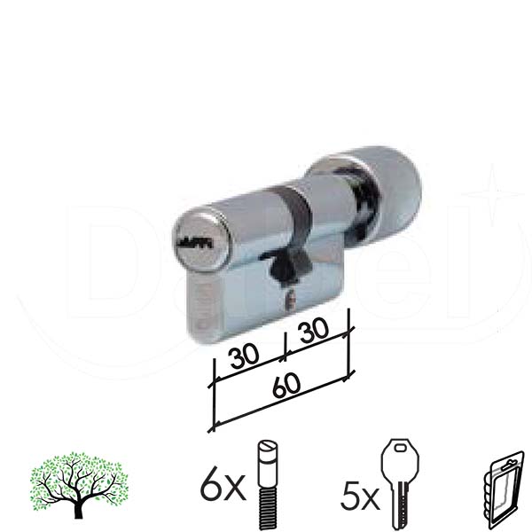 Cilindar kod dugme CL2031K Nikl 60mm(30D-30) 5kod DBP1